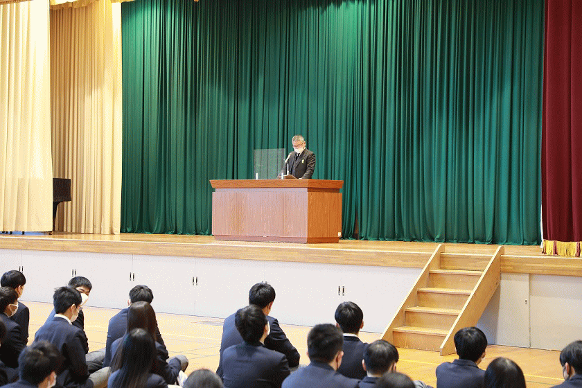 3学期始業式・表彰式・各種講話(教務・生徒指導・進路指導) – 三重県立白山高等学校